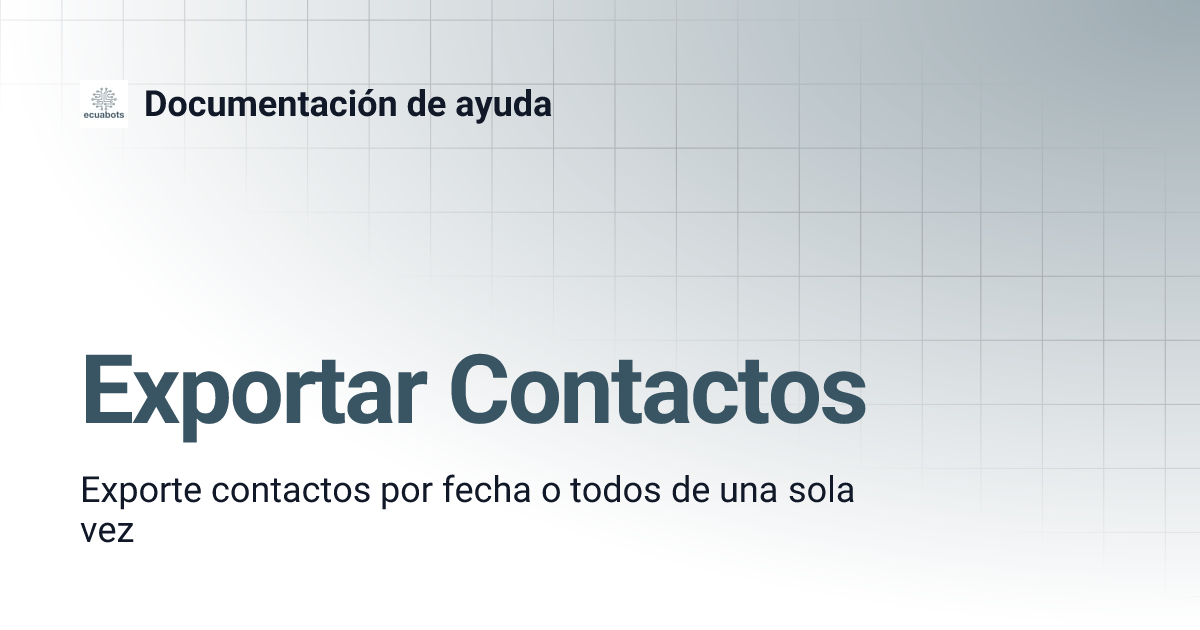 Exportar Contactos | Documentación de ayuda